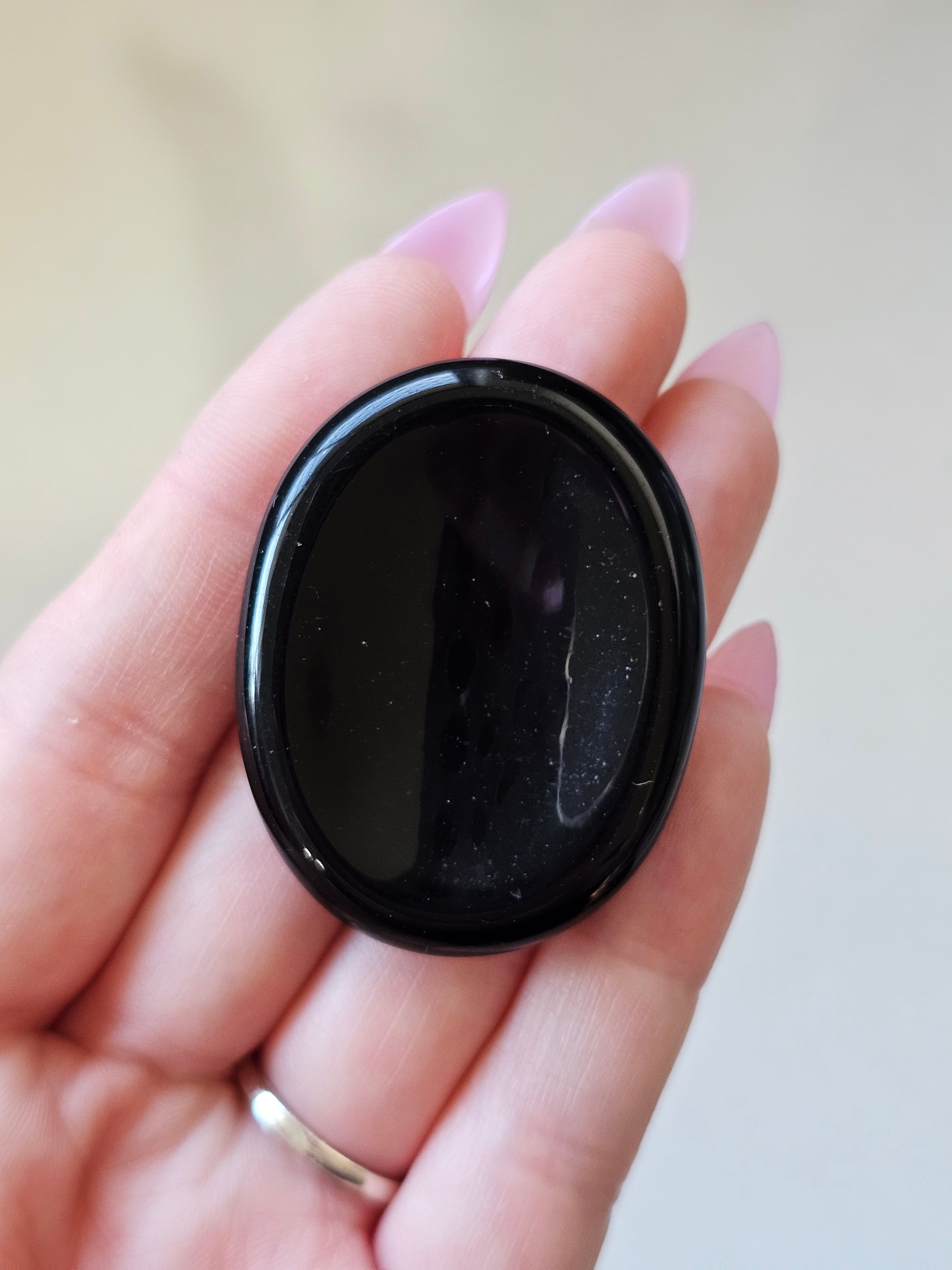 Black Obsidian Worry Stone – Simply Crystals