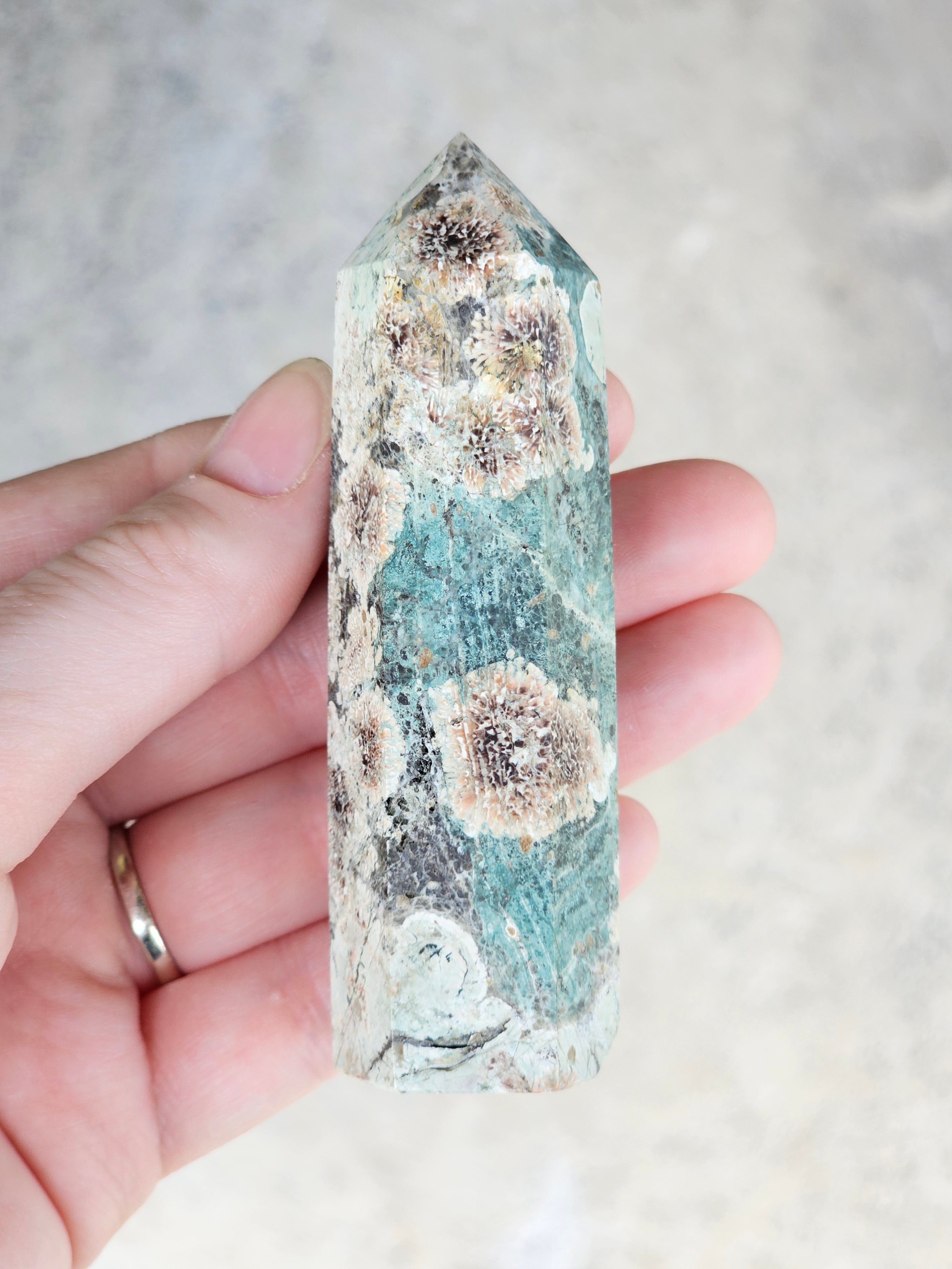 Green Flower Jasper Tower – Simply Crystals